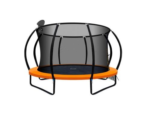 12ft Orange Trampoline with Enclosure & Basket Ball Hoop – Swing and Play