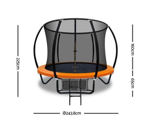 8ft Orange Trampoline with Enclosure – Swing and Play